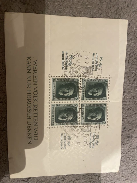 RARE GERMANY THIRD Reich 1937 Wwii Adolf Hitler Minisheet Stamps ...