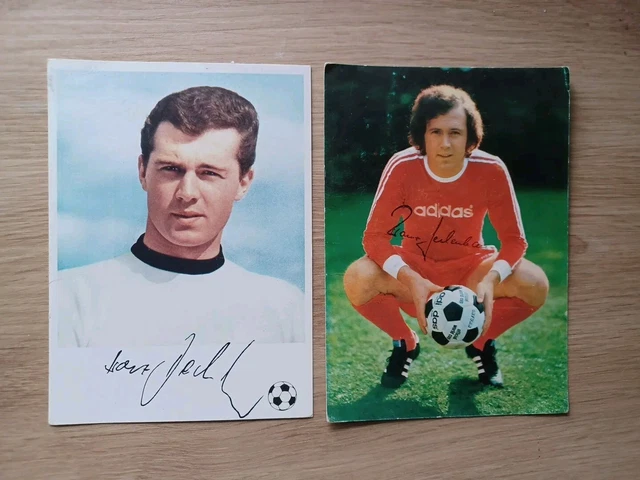 2 X ADIDAS / KNORR AUTOGRAMM BILD WM ENGLAND 1966 DFB ★★ † FRANZ ...