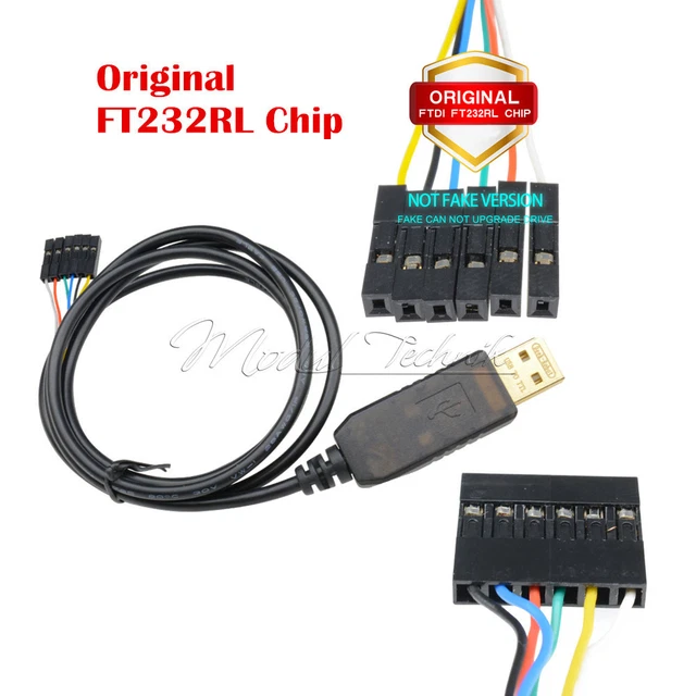 6PIN GENUINE FTDI FT232RL USB to TTL RS232 Serial Adapter Cable for ...