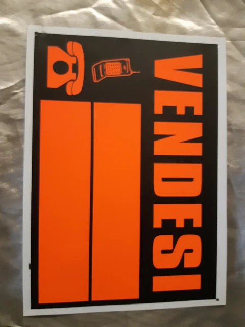 CARTELLO PLASTIFICATO 35X25 VENDESI CASA condominio BOX GARAGE AGENZIE ...