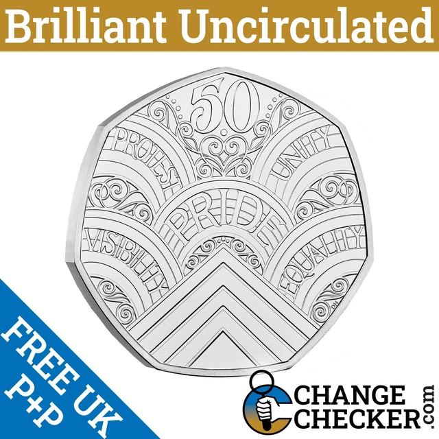 NAKED 50 YEARS of Pride 2022 50p Coin Brilliant Uncirculated LGBTQ+ ...