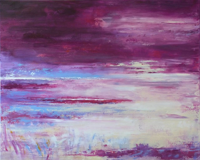TABLEAU ABSTRAIT PAYSAGE marin Peinture originale de H. ZENATTI, "LA ...