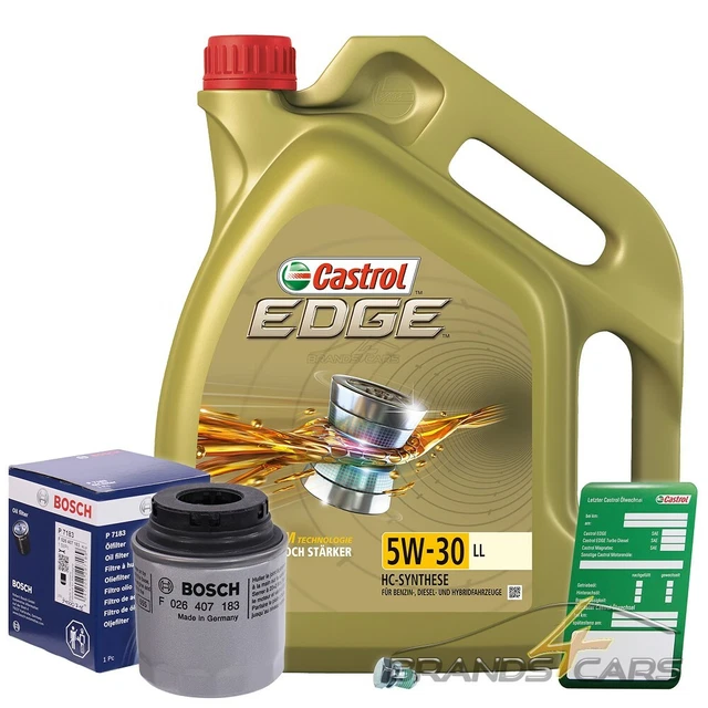 BOSCH ÖLFILTER+5L CASTROL Edge Fluid 5W-30 Ll Für Vw Polo 6R 1.2 Tsi 1. ...
