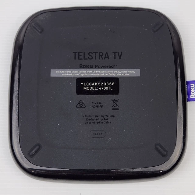 TELSTRA TV POWERED by ROKU 4K UHD Media Streaming Box Wi-Fi Dolby 7.1 ...
