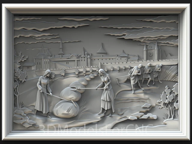 3D MODEL STL File for CNC Router Laser & 3D Printer Medieval Farming £2.49 - PicClick UK