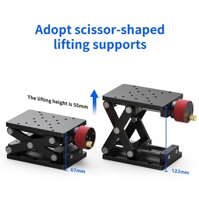 ALUMINUM PRECISE MANUAL Lift Platform Lab Elevator Scissor Type Lifting ...