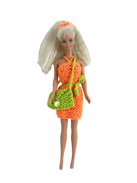 MATTEL VINTAGE 1966 Barbie Doll Made In Malaysia With Handmade Knit ...