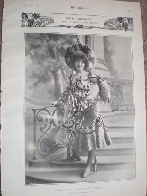 PRINTED PHOTOS FRANCE actresses Elise De Vere & Manon Loti 1903 ref W2 ...