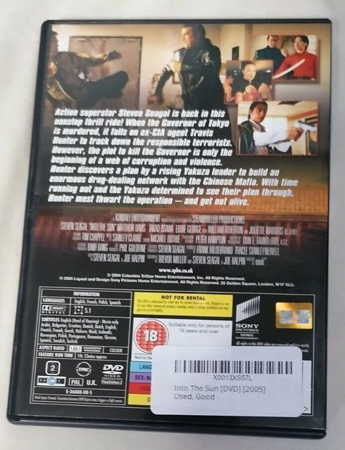 DVD - INTO The Sun Steven Seagal DVD PAL Region 2 UK Action Martial ...