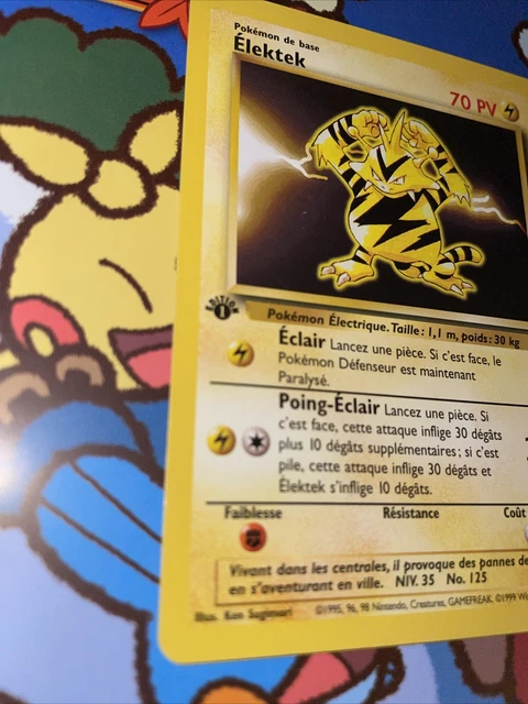 CARTE POKÉMON ELEKTEK 20/102 Rare Set de Base Wizards EDITION 1 FR EUR ...