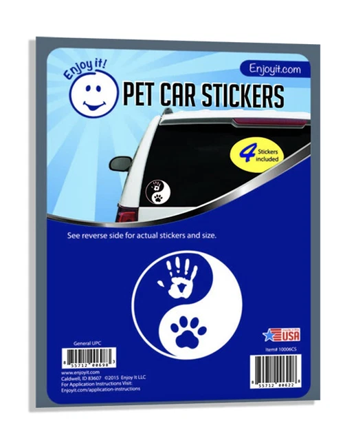 ENJOY IT! YIN Yang Hand and Paw Car Stickers, 4 Stickers $9.51 - PicClick