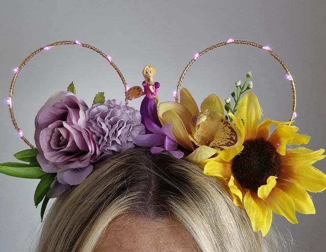 HANDMADE RAPUNZEL TANGLED Floral Light Up Disney Princdss Inspired Ears ...