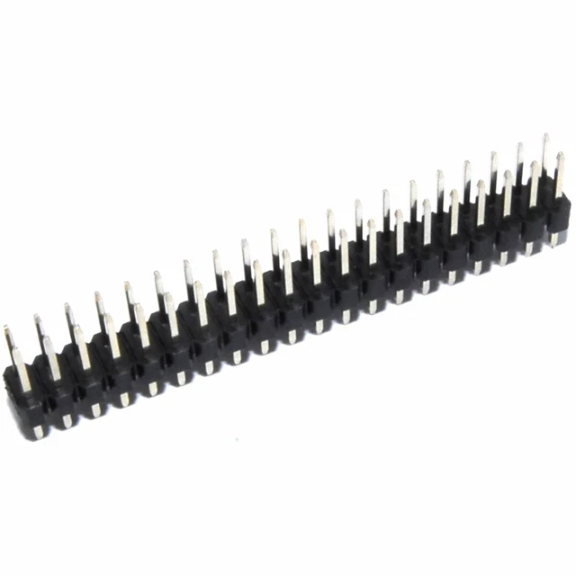 20X2 MALE PIN Headers for Raspberry Pi GPIO 2.54mm 2x20 Double Row Flux ...