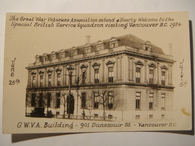 VANCOUVER,BC.RPPC.GWVA,901 DUNSMUIR ST.BRITISH Service Squadron visit ...