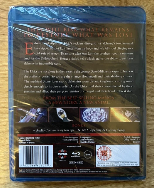 FULLMETAL ALCHEMIST BROTHERHOOD Vol.1 Episodes 1-13 Blu-ray Region B ... FULLMETAL ALCHEMIST BROTHERHOOD Vol.1 Episodes 1-13 Blu-ray Region B ...