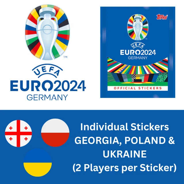 TOPPS UEFA EURO 2024 Sticker Collection - GEORGIA, POLAND & UKRAINE ...