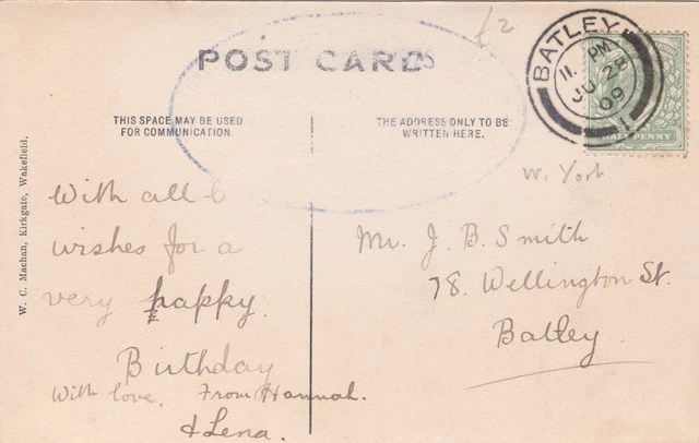 CARTE POSTALE DU Yorkshire par W.C.Machan.Birstall Church (St.Peter's ...