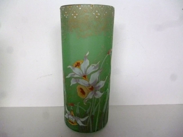 VASE ANCIEN VERRE émaillé Legras art nouveau 1900 ENAMELED GLASS EUR 175,00 - PicClick FR