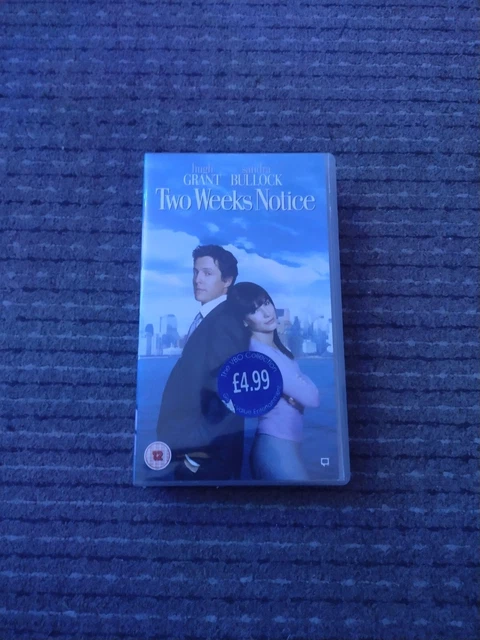 TWO WEEKS NOTICE Small Box VHS Tape £1.00 - PicClick UK