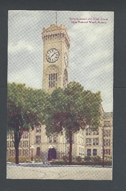 CA 1912 PPC Elgin Watch Co & Tower Demolished In 1960 Chicago IL Mint ...