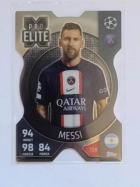 LIONEL MESSI PRO Elite X Chrome Shield XS 9 Match Attax Extra 2022/23 ...
