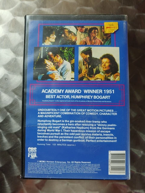 THE AFRICAN QUEEN - Bogart, Hepburn - VHS Movie Video Tape - CBS FOX ...