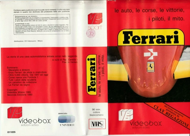 VHS - FERRARI LE AUTO, LE CORSE, LE VITTORIE, I PILOTI, IL MITO - 90 ...