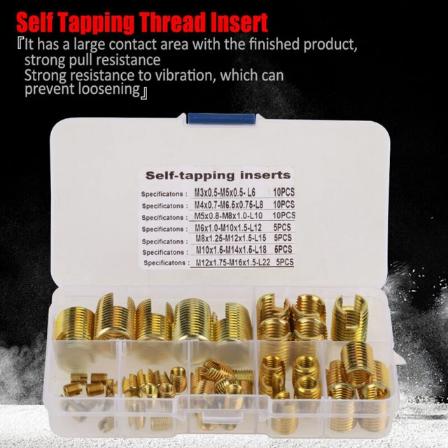 50 PCS THREADED Brass Inserts Self Tapping Nuts For Plastic & Alloy M3--M12 £12.69 - PicClick UK