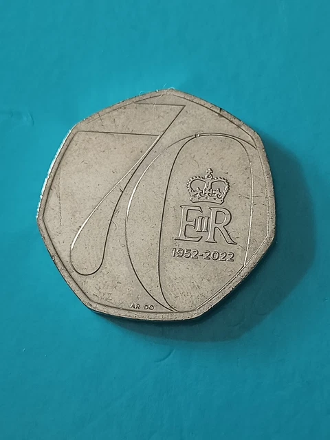 2022 -UK 50P -Queen Elizabeth II Platinum Jubilee 70 years - Fifty ...