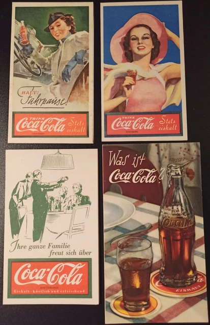 4 ALTE COCA-COLA Flyer, Reklame, Deutschland aus den 30er Jahren EUR 49 ...