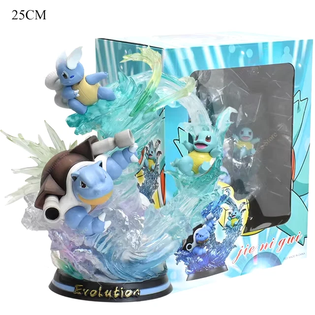 FIGURINE À COLLECTIONNER Pokemon évolution TORTANK lumineuse 25 CM Avec ...