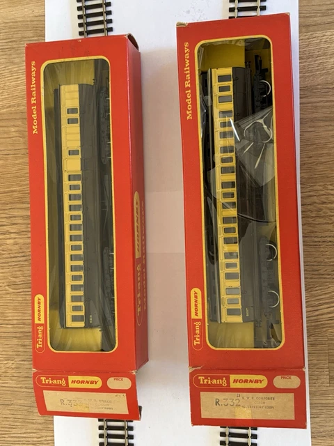 TRI-ANG HORNBY MODEL Railways Coaches GWR Brake Clerestory Roof + GWR Composite £19.00 - PicClick UK