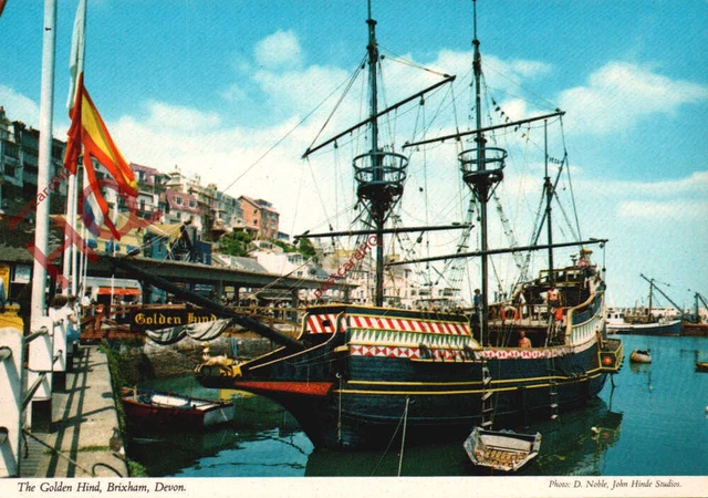 PICTURE POSTCARD:-BRIXHAM, THE Golden Hind [John Hinde] £3.99 - PicClick UK