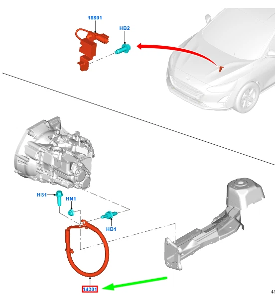 FORD FOCUS MK4 Radio Suppression Cable Assy 2270915 JX6T-14301-GEFB NEW ...