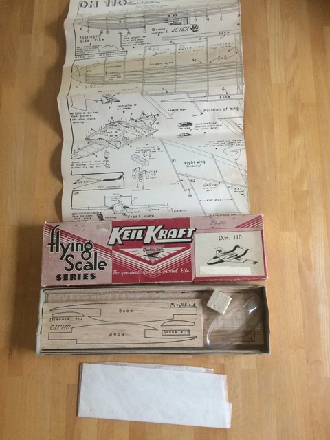 ORIGINAL KEIL KRAFT flying scale model kit of the D H 110 jet fighter £ ...