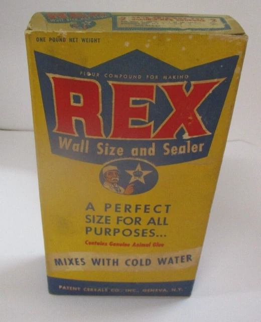 VINTAGE REX WALL Size and Sealer, EMPTY BOX Patent Cereals Sales Corp ...