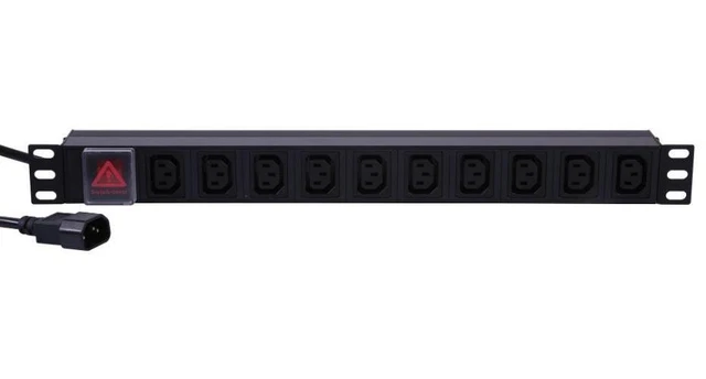 RACK MOUNT POWER Distribution Unit Iec C14 Connector 10 Gang C13 1U Horizontal £44.39 - PicClick UK
