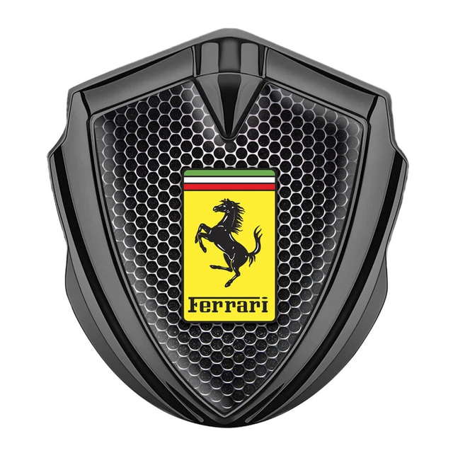 FERRARI EMBLEM SIDE Badge Logo Handmade Metal Fender Decal Trunk Car ...