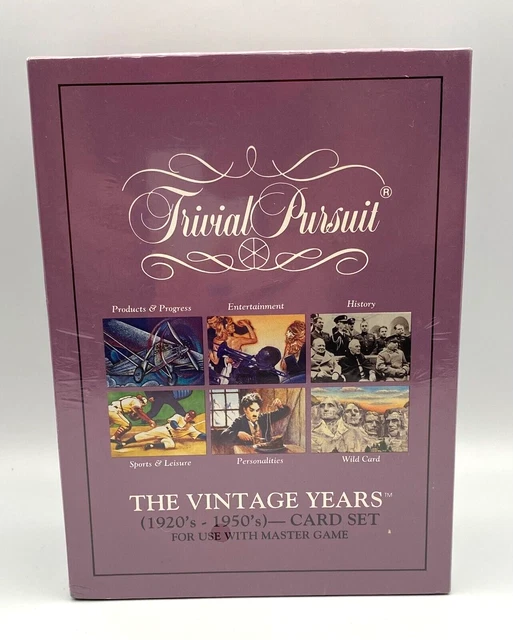 TRIVIAL PURSUIT THE Vintage Years 1920s-1950s Card Set SEALED Parker ...