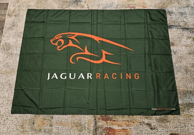 LARGE VINTAGE GREEN Jaguar Racing Flag Perfect Condition £35.00 ...
