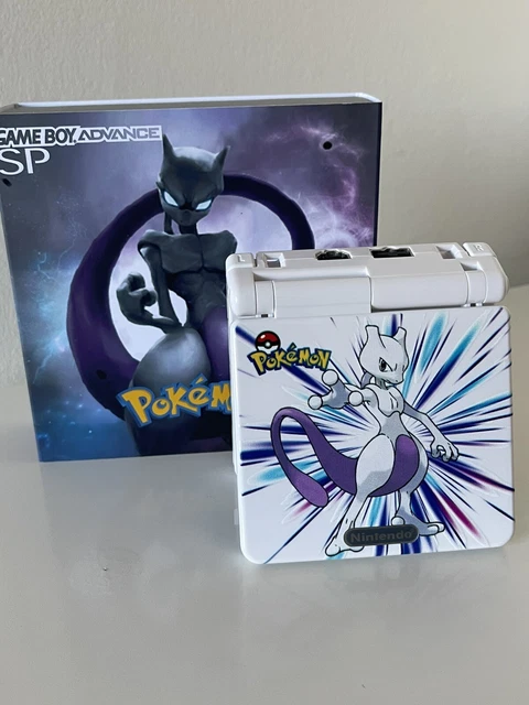GAMEBOY ADVANCE SP Mewtwo With IPS V5 Screen + Funnyplaying Battery Mod ...