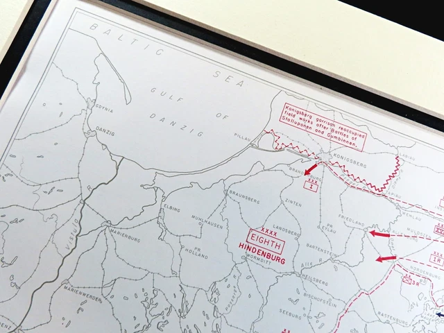 WW1 MILITARY MAP Battle of Tannenberg Campaign Prussia Allied Forces ...
