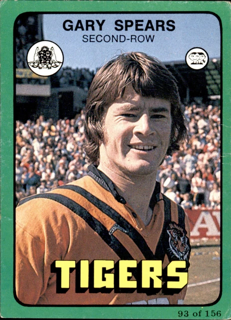 1978 SCANLENS RUGBY league NRL card Balmain Tigers #93 GARY SPEARS $6. ...