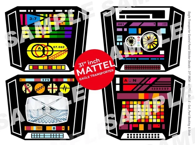 MATTEL - SPACE 1999 Eagle - Control Panel - Sticker Decals - 31" Mattel ...