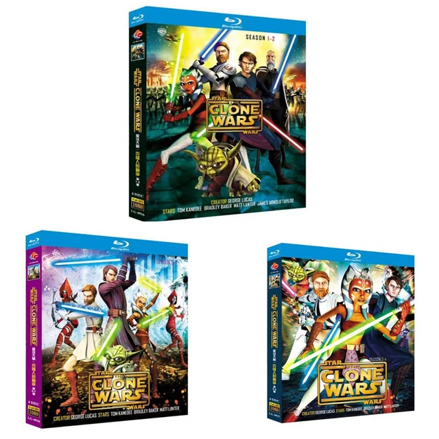 NEW BOX SET Star Wars:The Clone Wars Season 1-7 Blu-ray 12-Disc English ...
