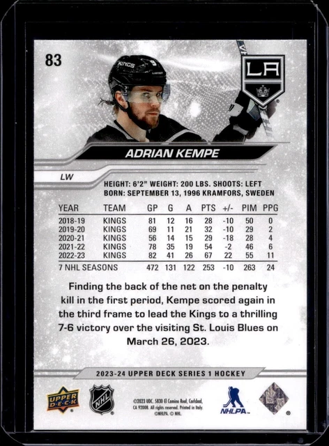 ADRIAN KEMPE 2023-24 Ponte Superiore Serie 1 Sp Outburst Argento Sp #83 ...