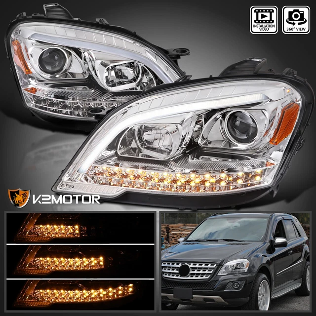 FITS 2009-2011 MERCEDES Benz W164 ML320 LED Sequential Strip Projector ...
