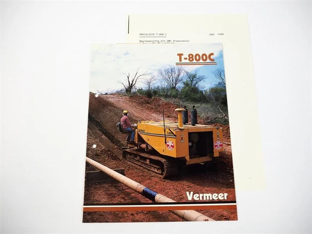 PROSPEKT BROCHURE VERMEER T800C Grabenfräse Trencher Steinbrück 1986 ...