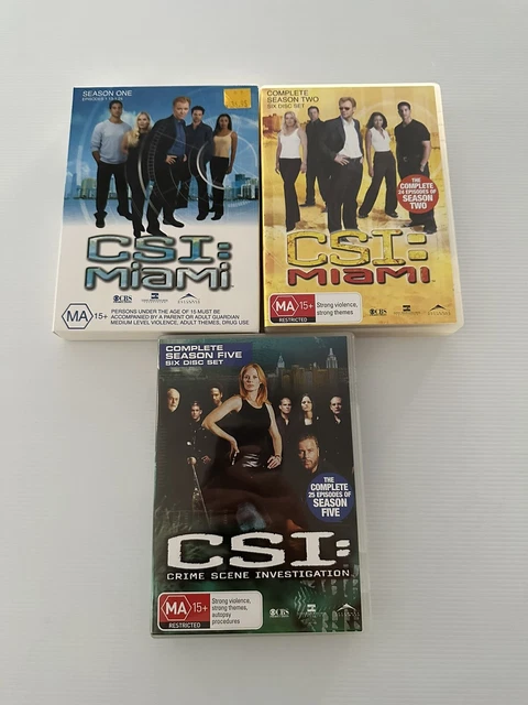 CSI MIAMI DVDS Season 1 2 And 5 Complete Region 4 15 Discs $38.90 - PicClick AU