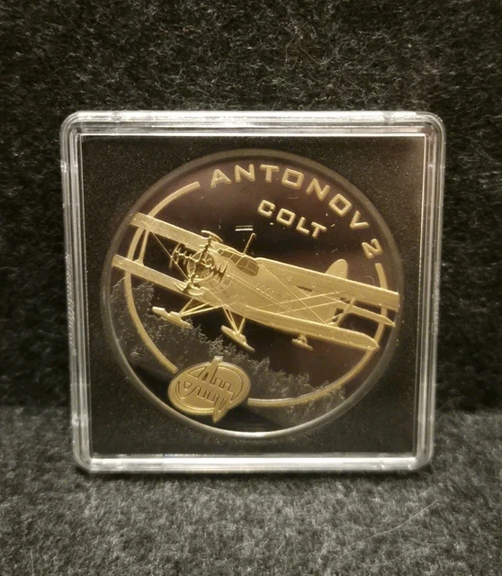 ANTONOV AIRCRAFT GEDENKMÜNZE – Antonov 2 „Colt“ – Sammlerstück mit Box ...
